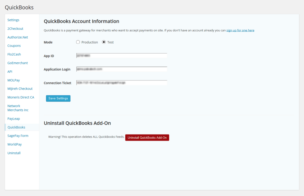 QuickBooks Payment Gateway for Gravity Forms