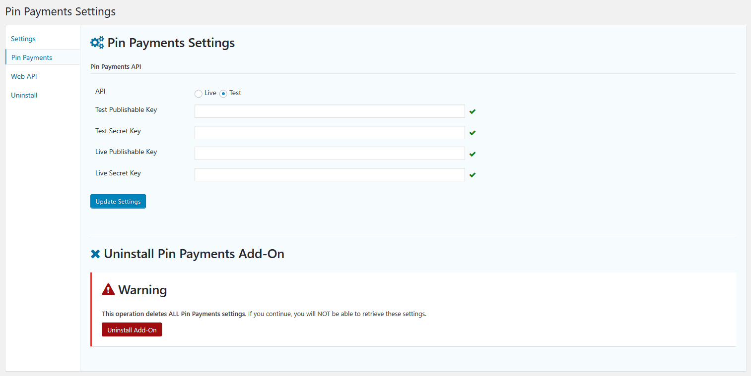 Pin Payments Gateway for Gravity Forms
